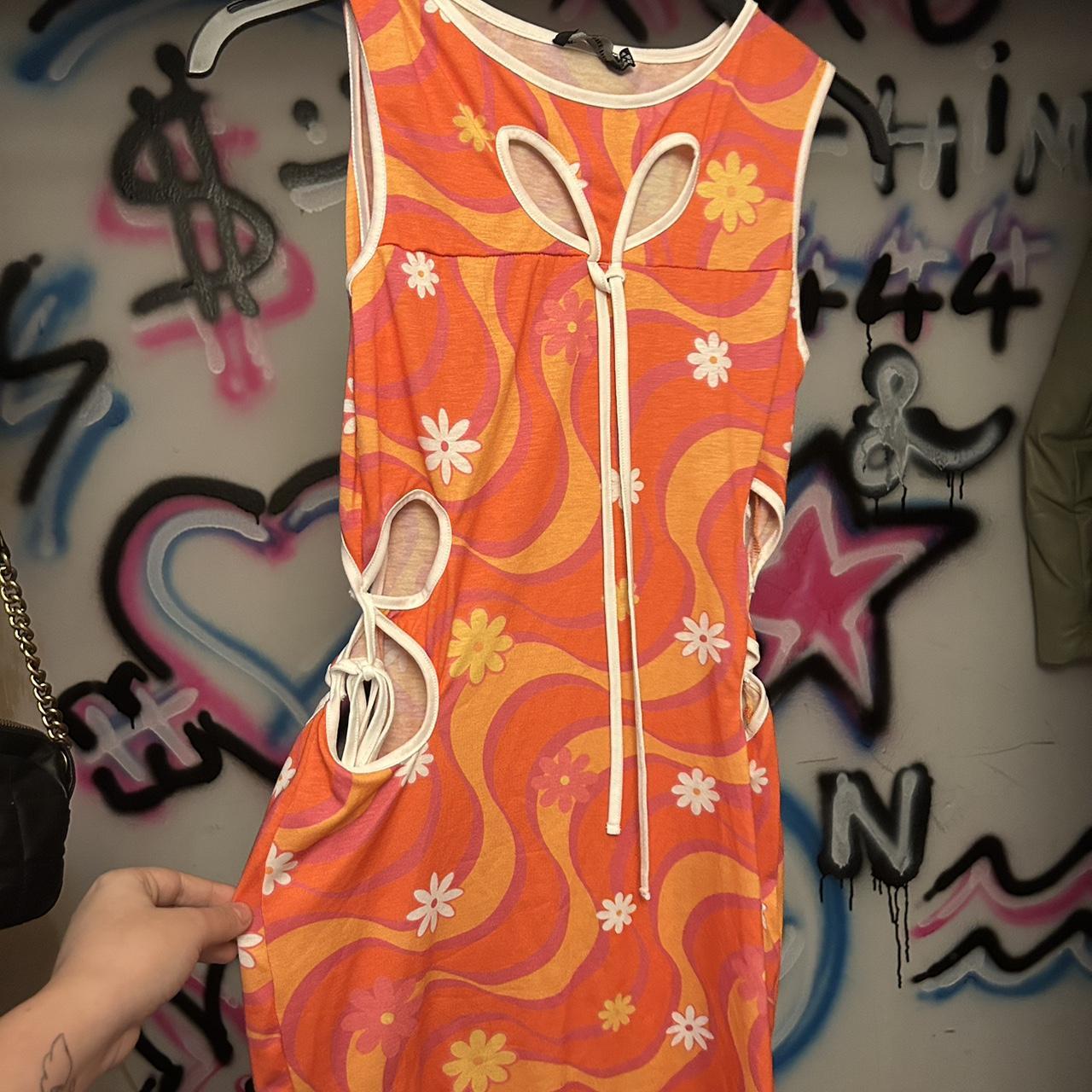 PLT Gorj retro cut out mini dress, would fit sizes... - Depop