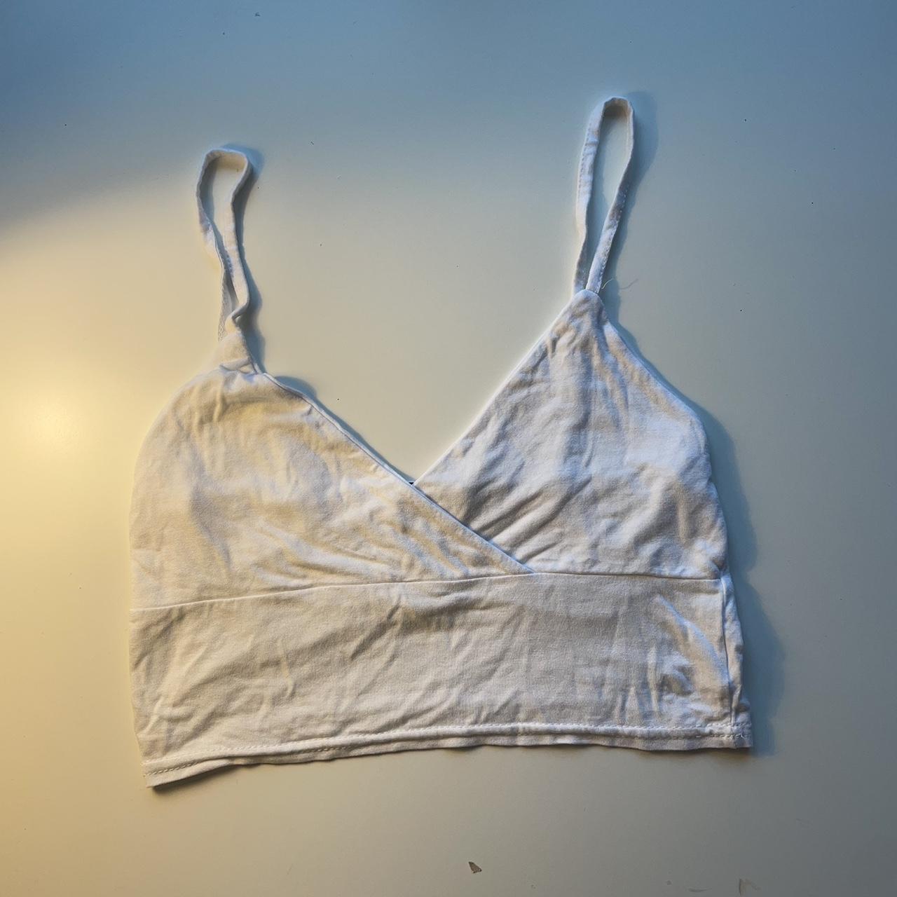 White Crop top from Pretty little thing, worn once... - Depop