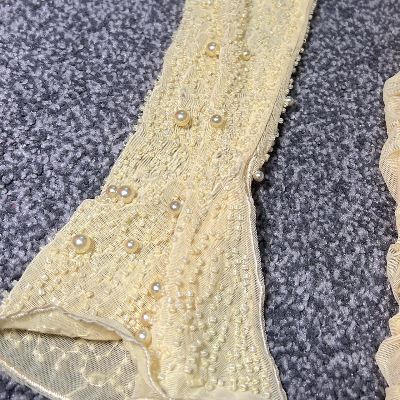 Oh Polly Yellow Embellished Mini Dress Size... - Depop