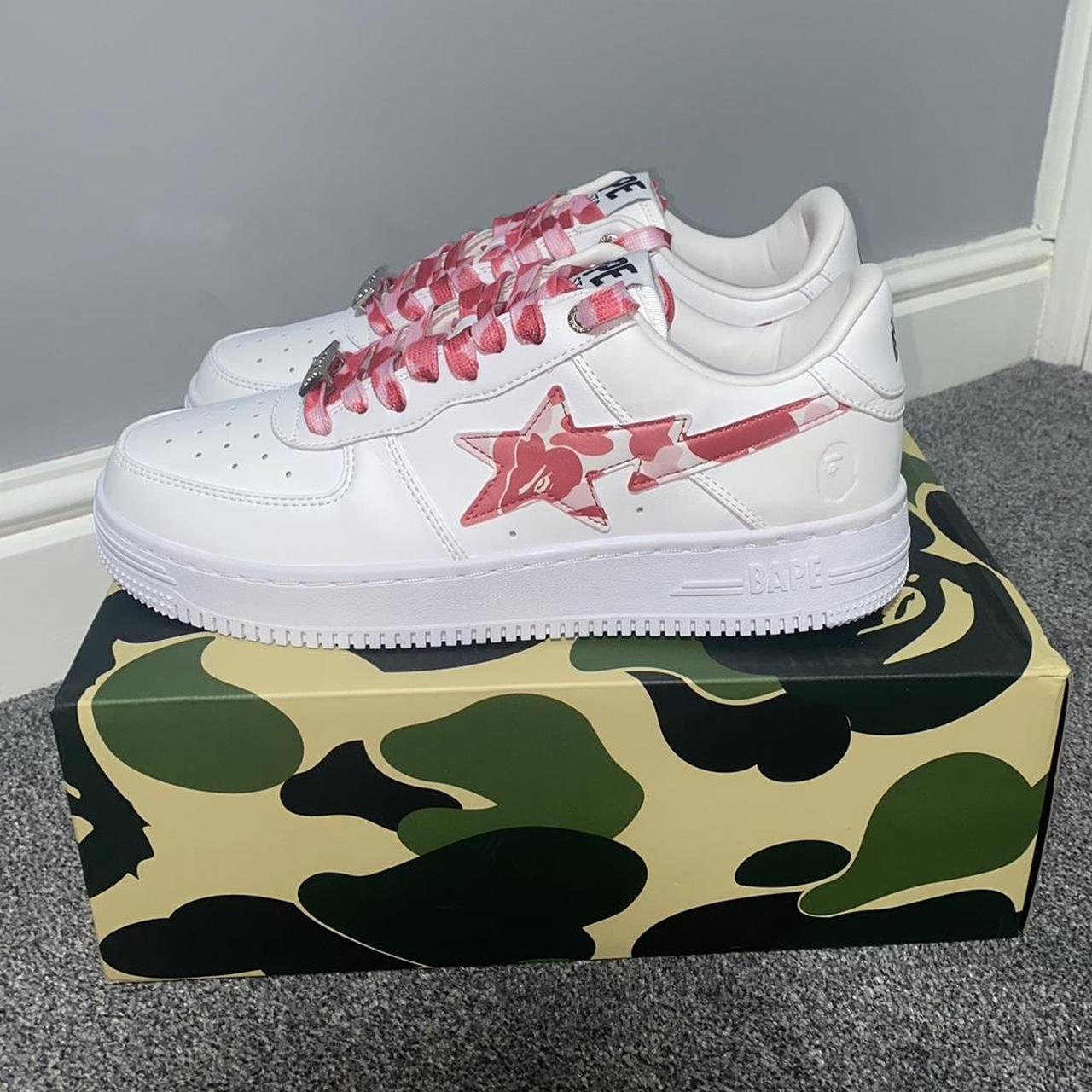 BAPE STA AIR FORCE 1 🩷 White ABC Camo Pink (2021)... - Depop