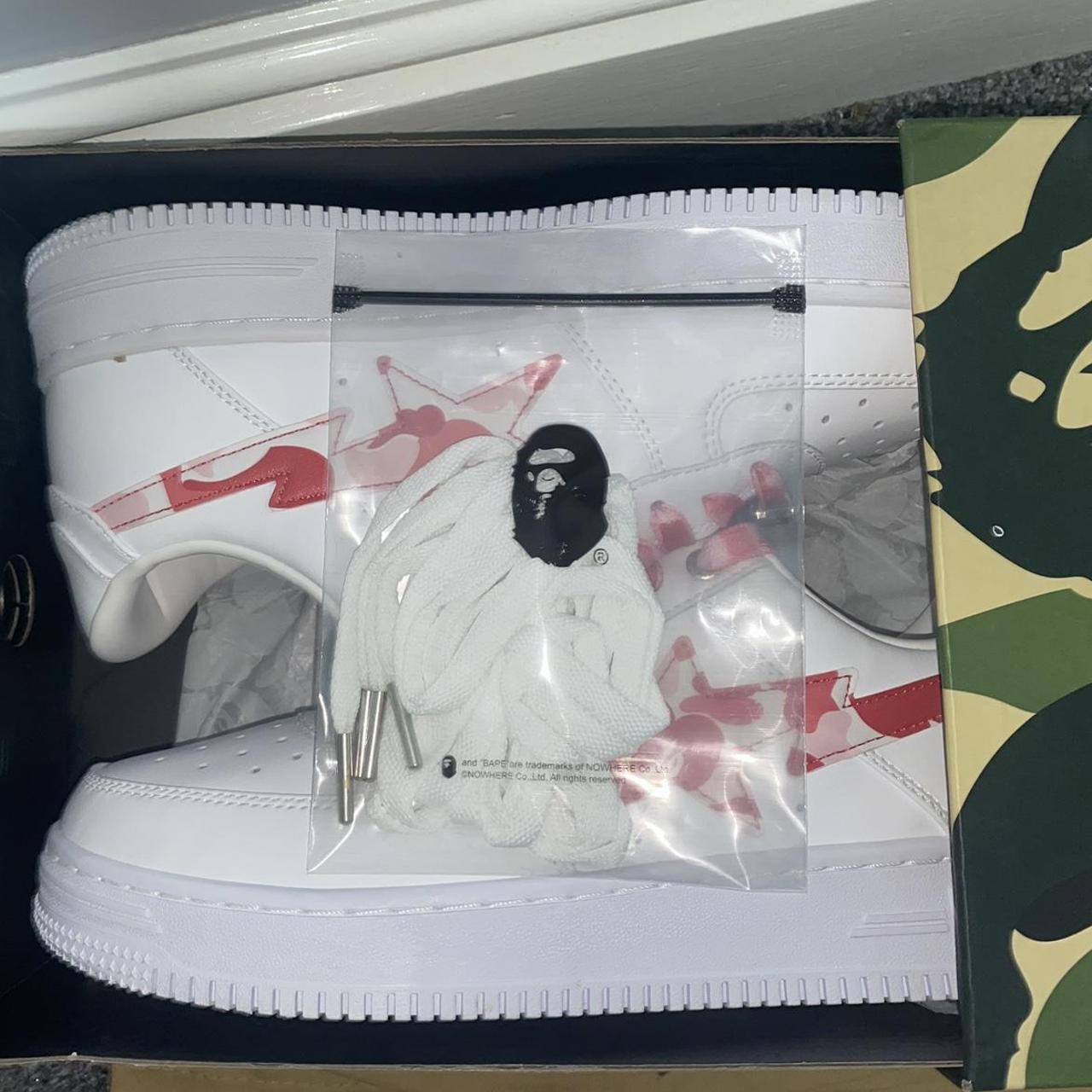 BAPE STA AIR FORCE 1 🩷 White ABC Camo Pink (2021)... - Depop