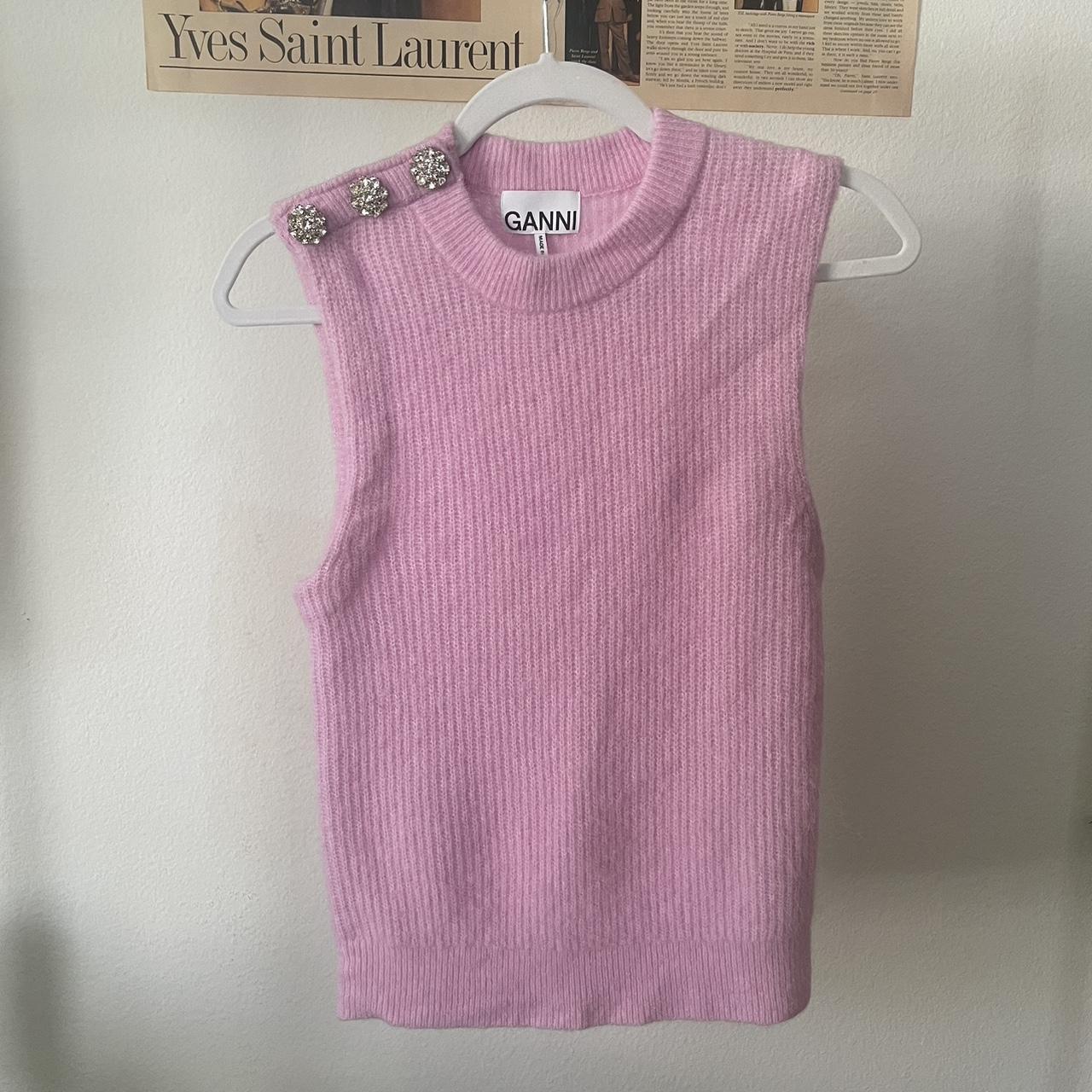 💕 Signature GANNI knit vest with crystal buttons ⚡️... - Depop