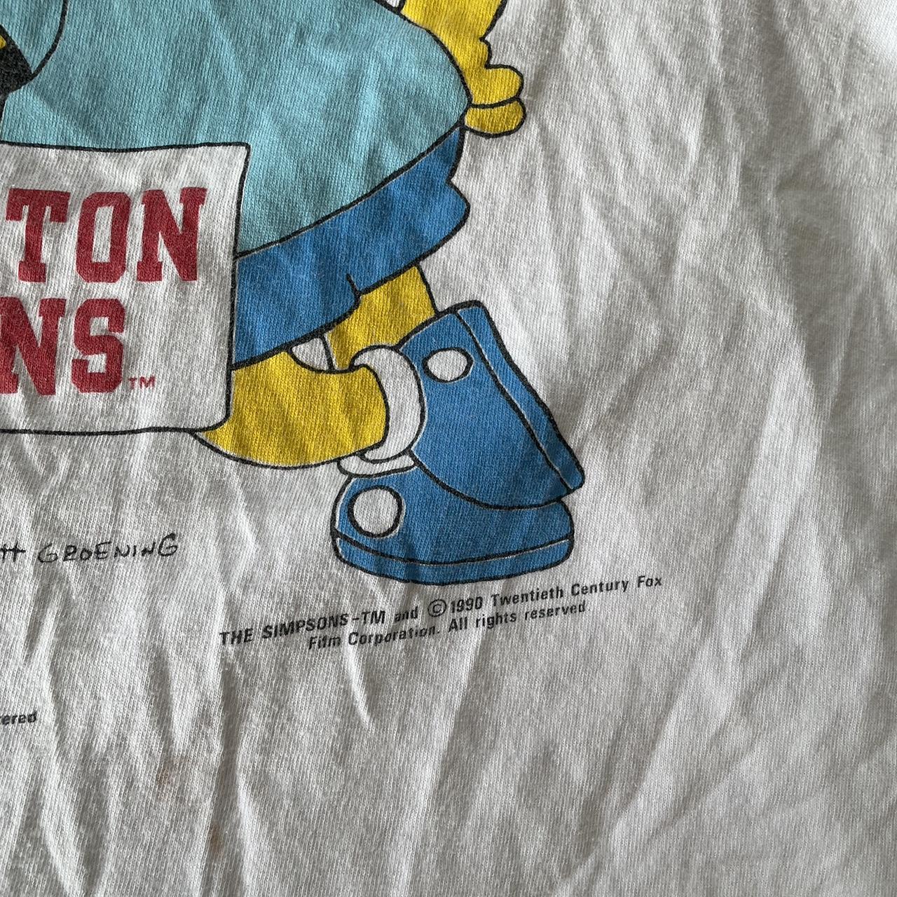 vintage 1990 bart simpson football t shirt size... - Depop