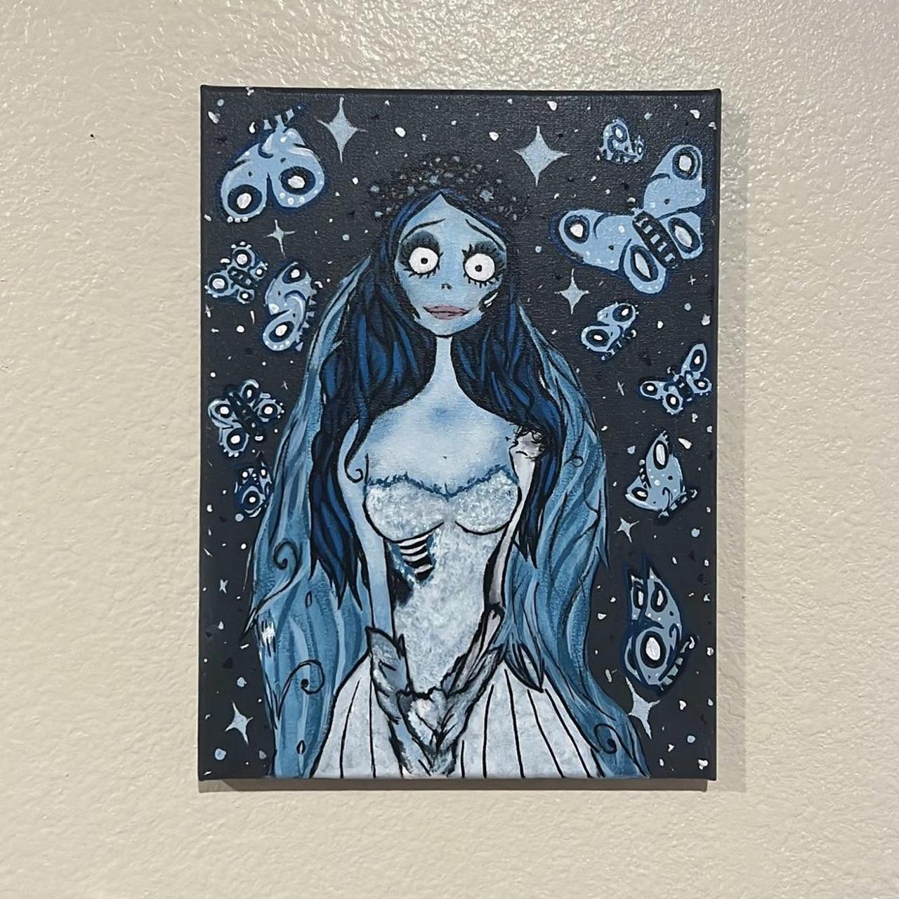 corpse bride emily acrylic painting hand painted on... - Depop