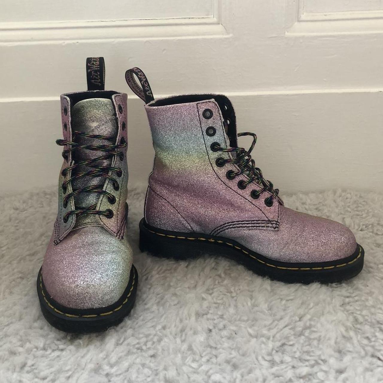 Dr. Martens 1460 pascal rainbow glitter boots doc... - Depop