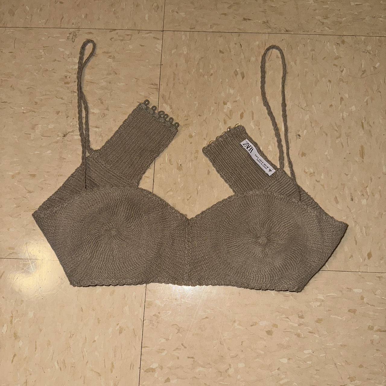Zara knit bra top #zara #boho - Depop