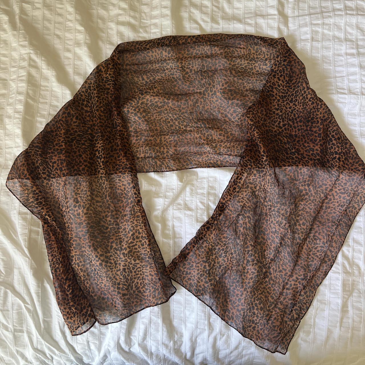 Sheer cheetah print shawl - Depop