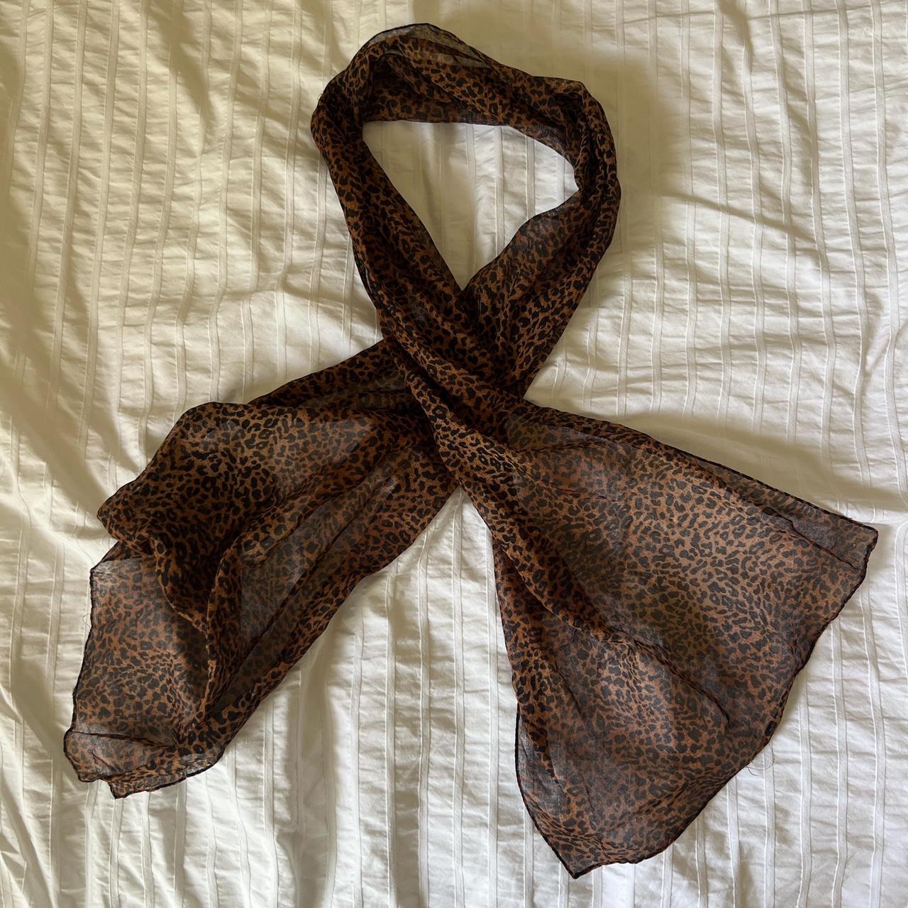 Sheer cheetah print shawl - Depop