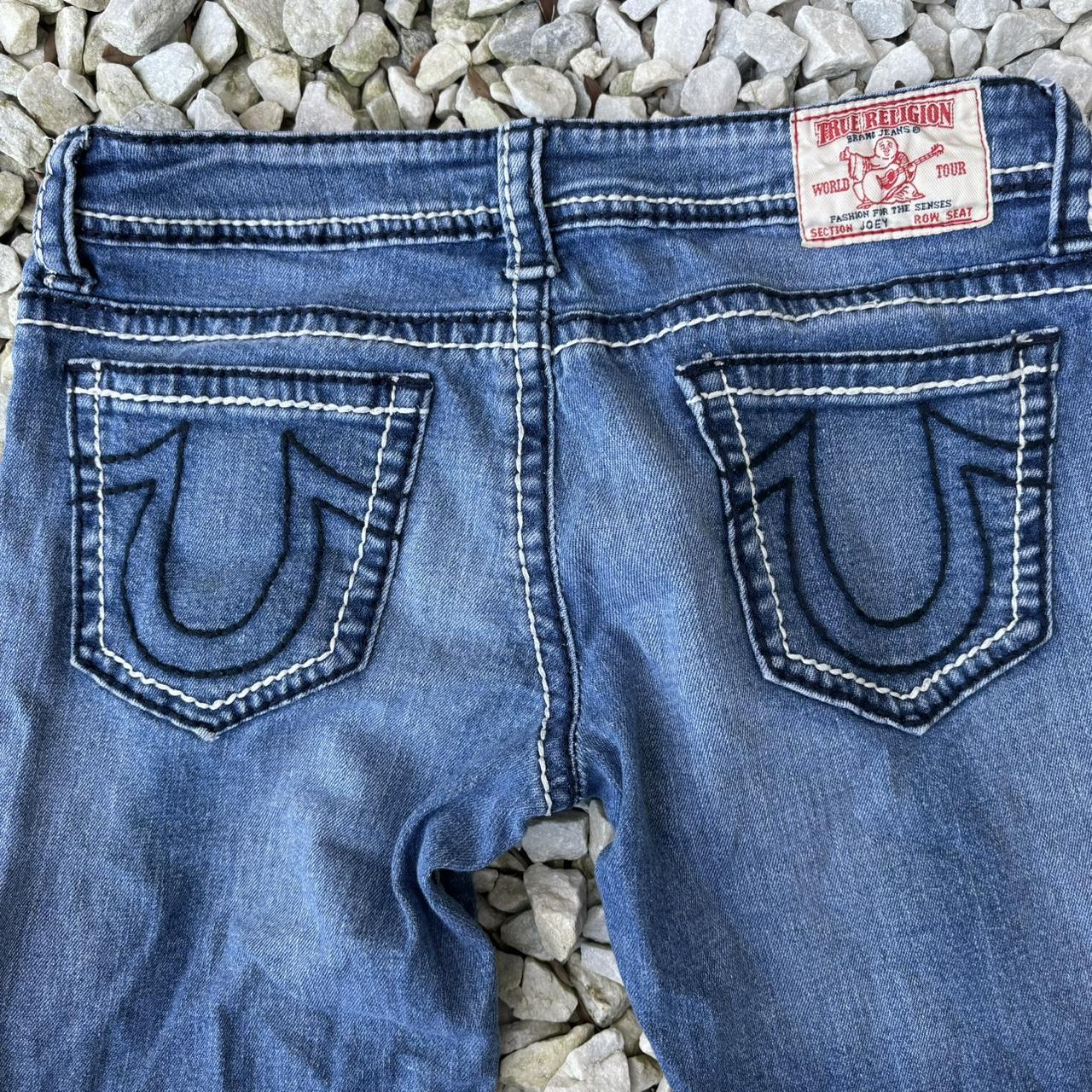 True religion womens black stitch jeans... - Depop