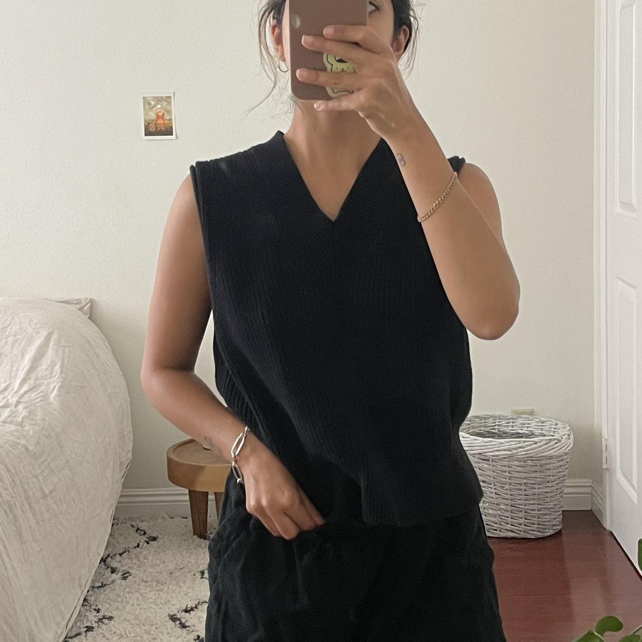 COS black knitted vest - barely worn - knit material... - Depop