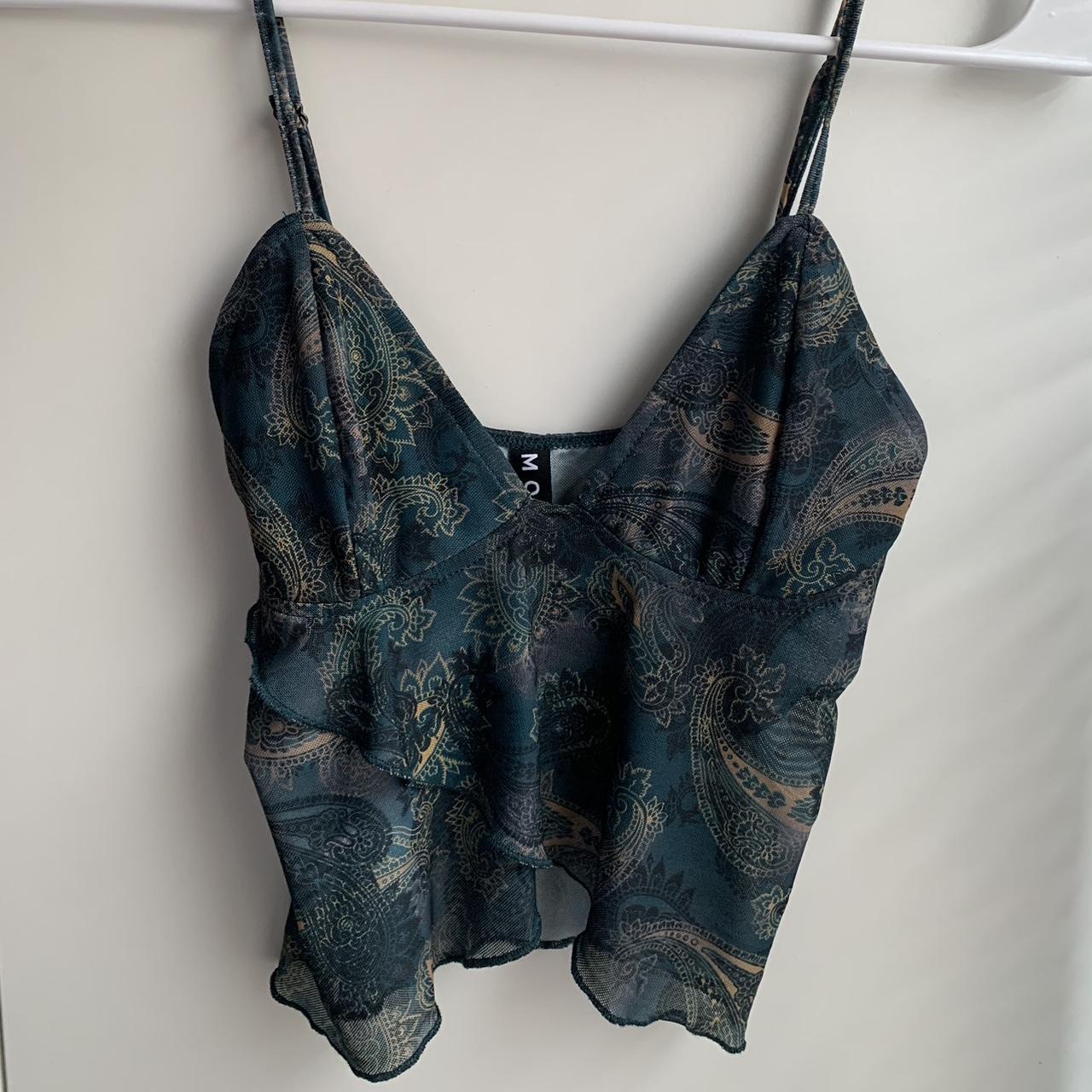 Motel Rocks Cojira Mesh Butterfly Top in Tonal... - Depop