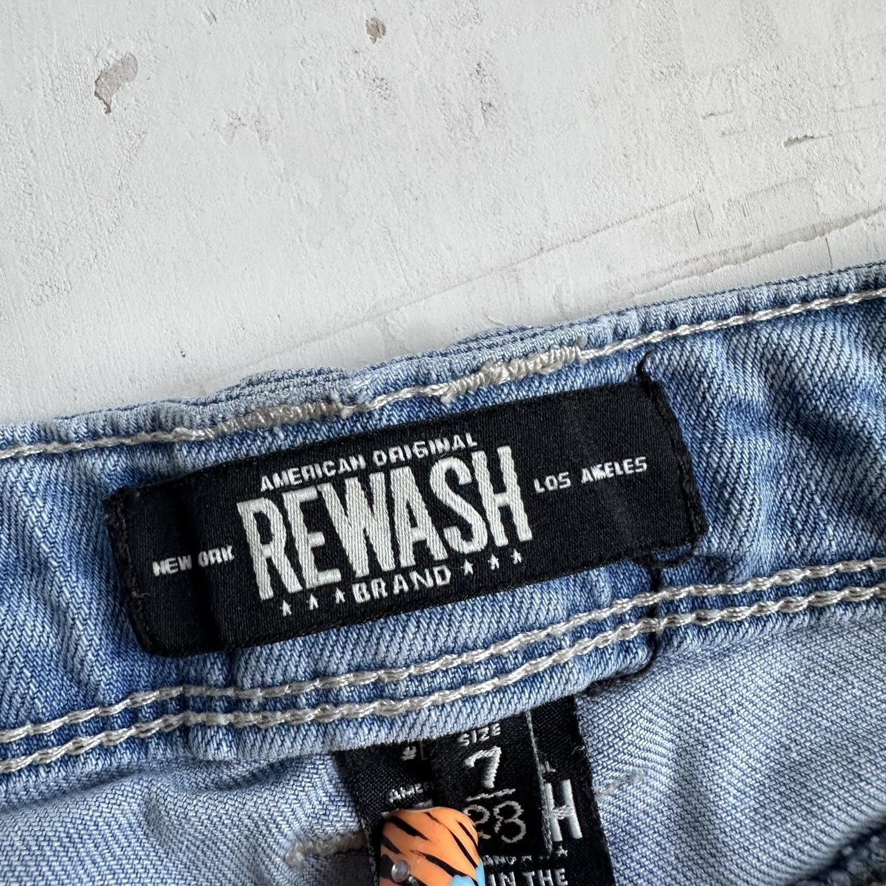 y2k distressed low rise micro mini denim shorts... - Depop