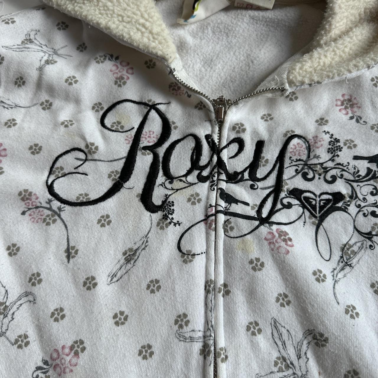 y2k Roxy graphic zip up hoodie size L - ptp 20.5"... - Depop