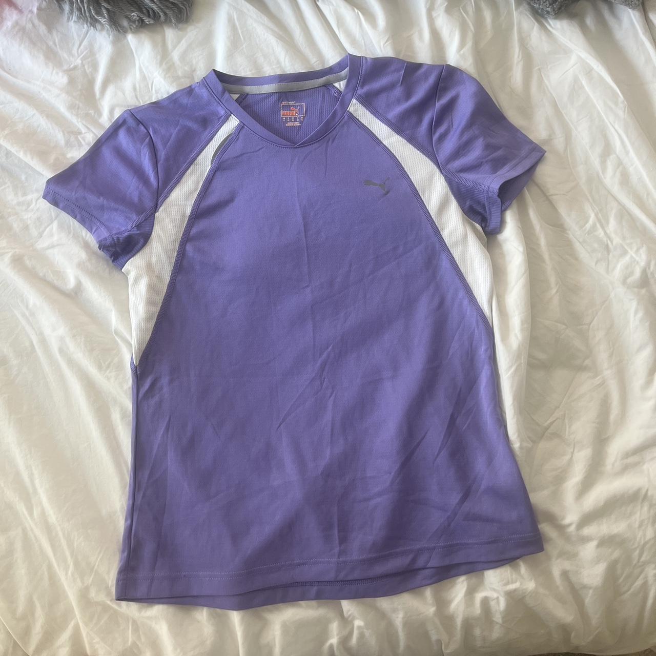 medium purple puma running shirt - Depop