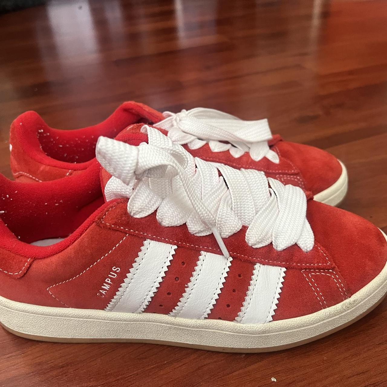 RED ADIDAS CAMPUS ‘00s Women 8.5 Men 7 Worn three... - Depop