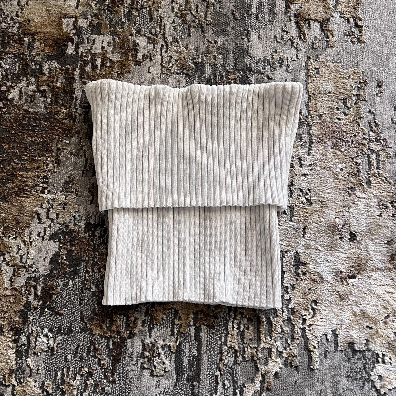 Zara white fold over tube top. Size small. Super... | Depop