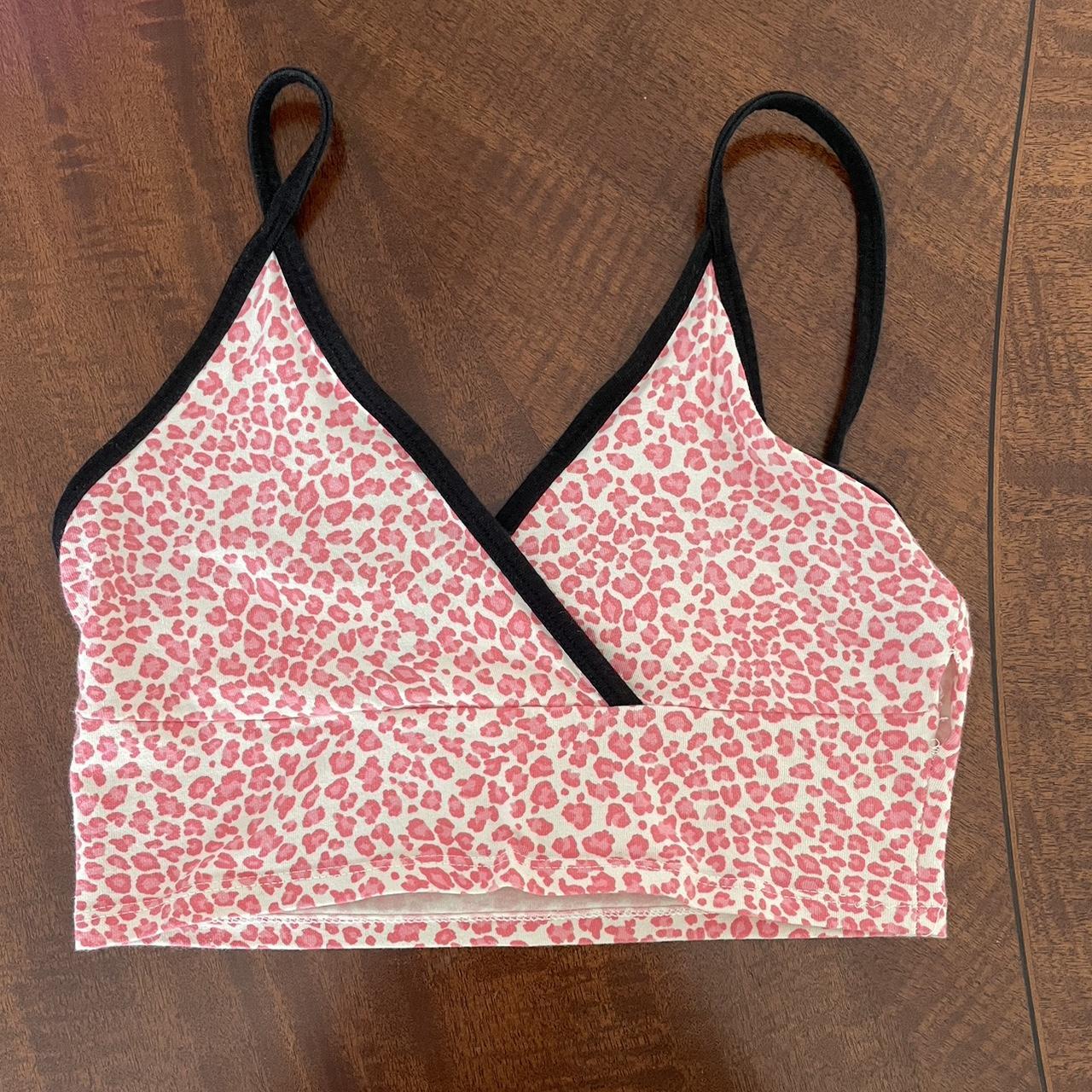 pink and white cheetah tank from brandy 🎀 slight... - Depop