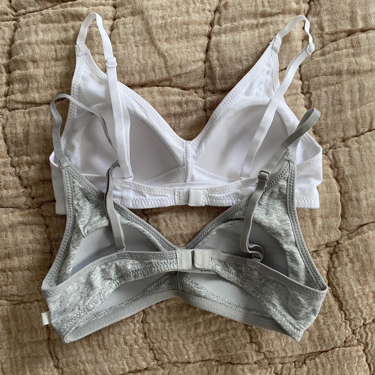 bundle of 2 padded bras (gray + white) 🤍 💄 size 30B... - Depop