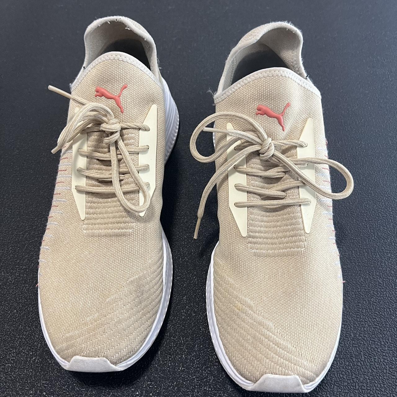 Tan Puma Running Shoes! Good Condition, Very comfy! - Depop