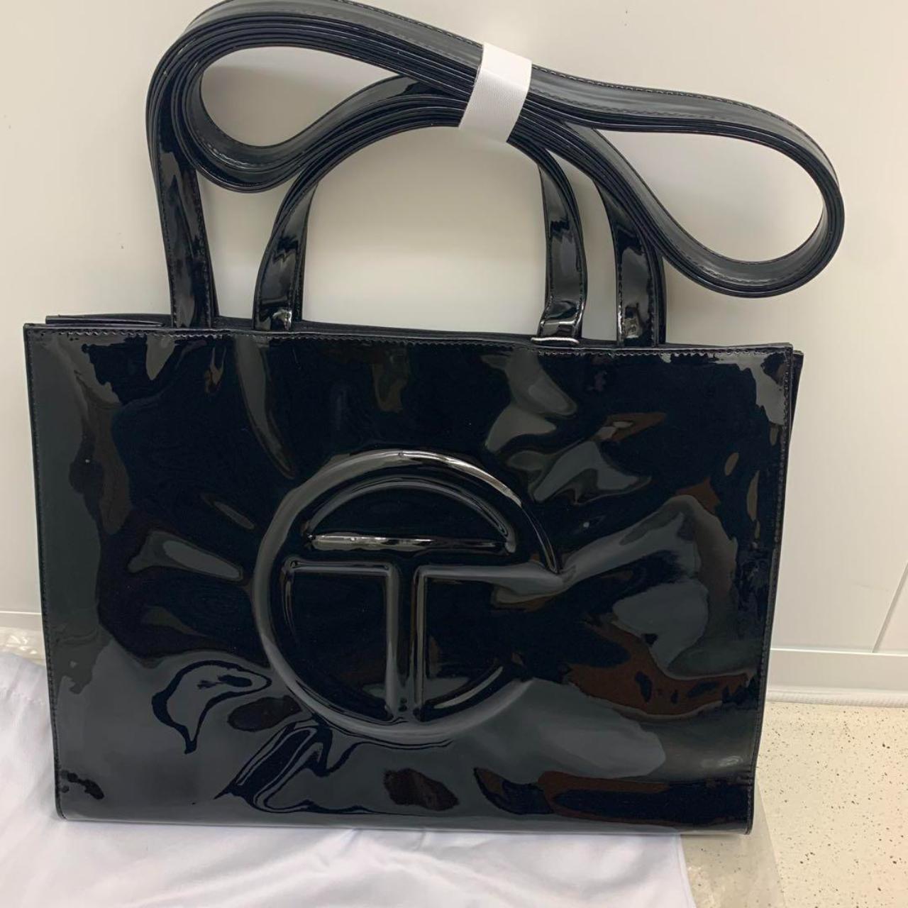 Telfar Brand New Black Patent Leather Medium... - Depop