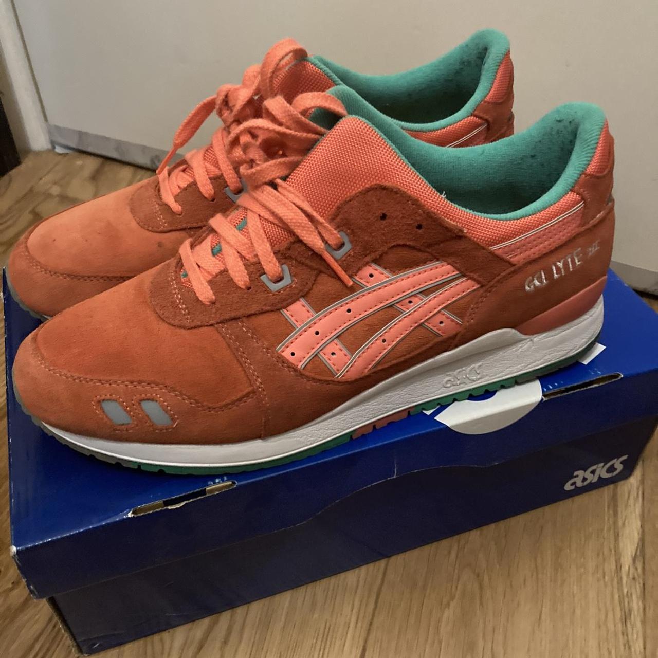 ASIC Gel Lyte III, Fresh Salmon, excellent condition... - Depop