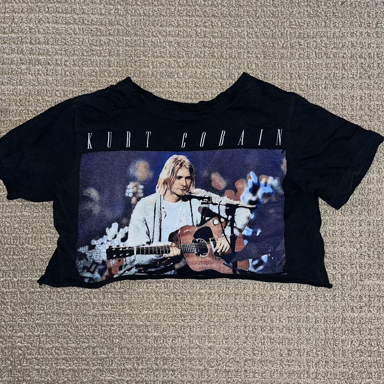Kurt Cobain crop top Super nice graphic, cut into... - Depop