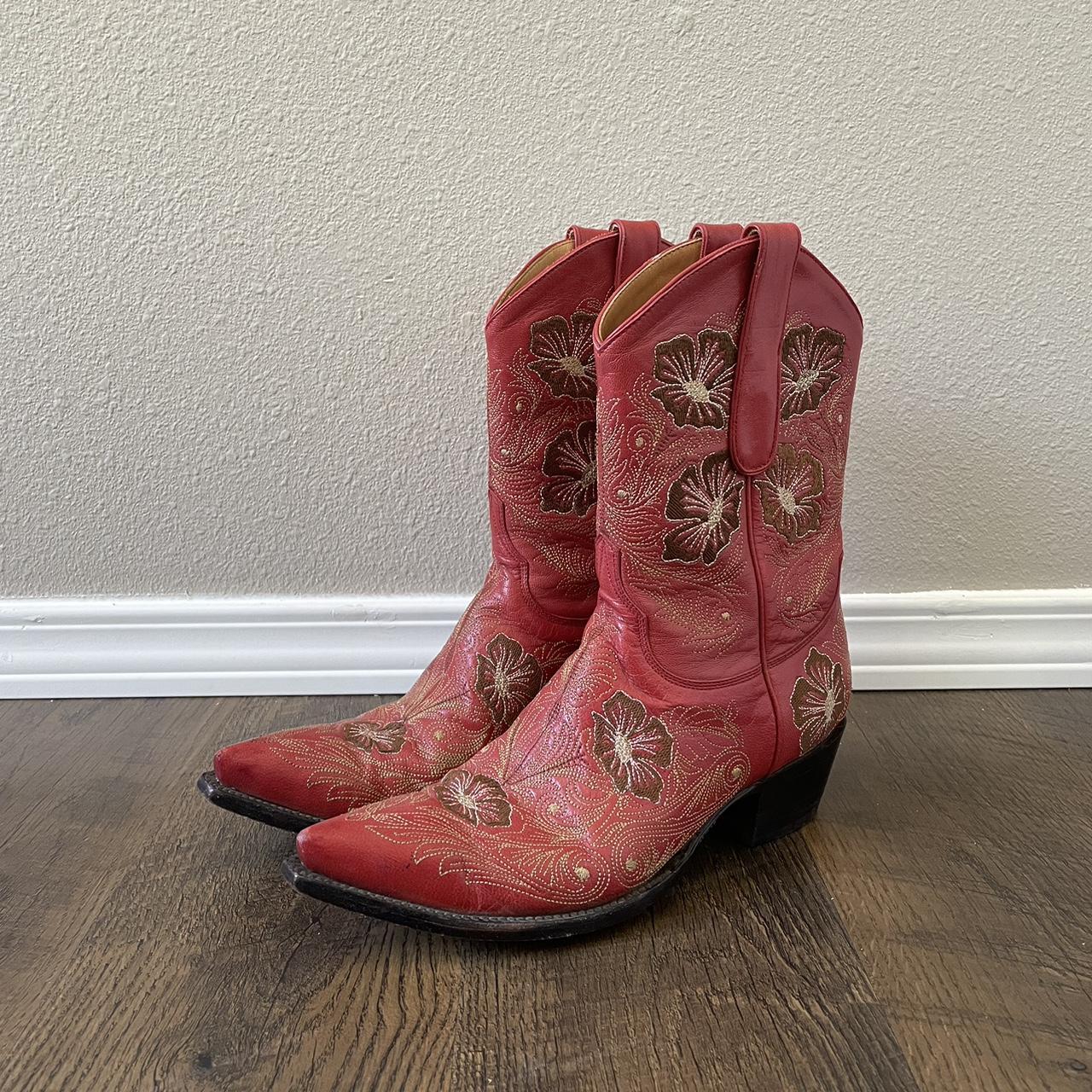 Old Gringo Women's Red and Brown Boots | Depop