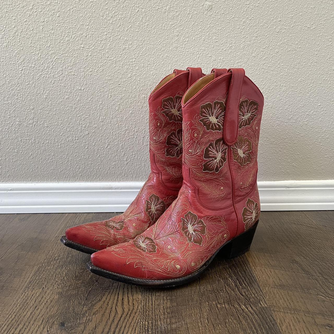 The Old Gringo cowboy boots Red embroidered cowboy... - Depop