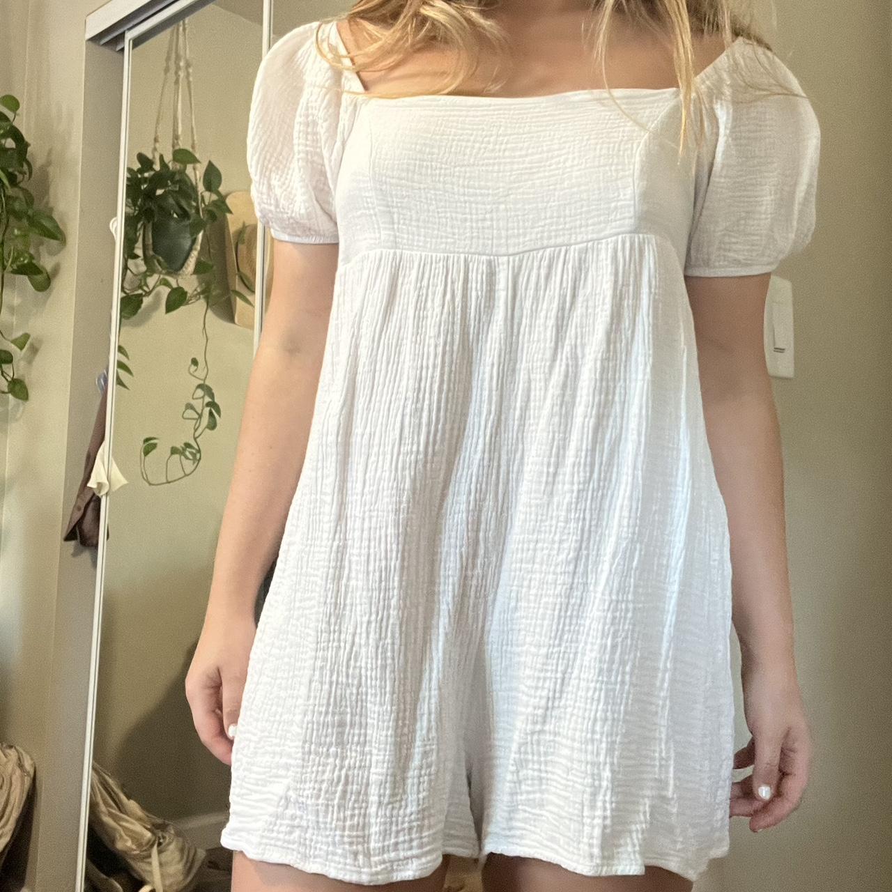 Pacsun white linen romper Super light and comfortable! - Depop