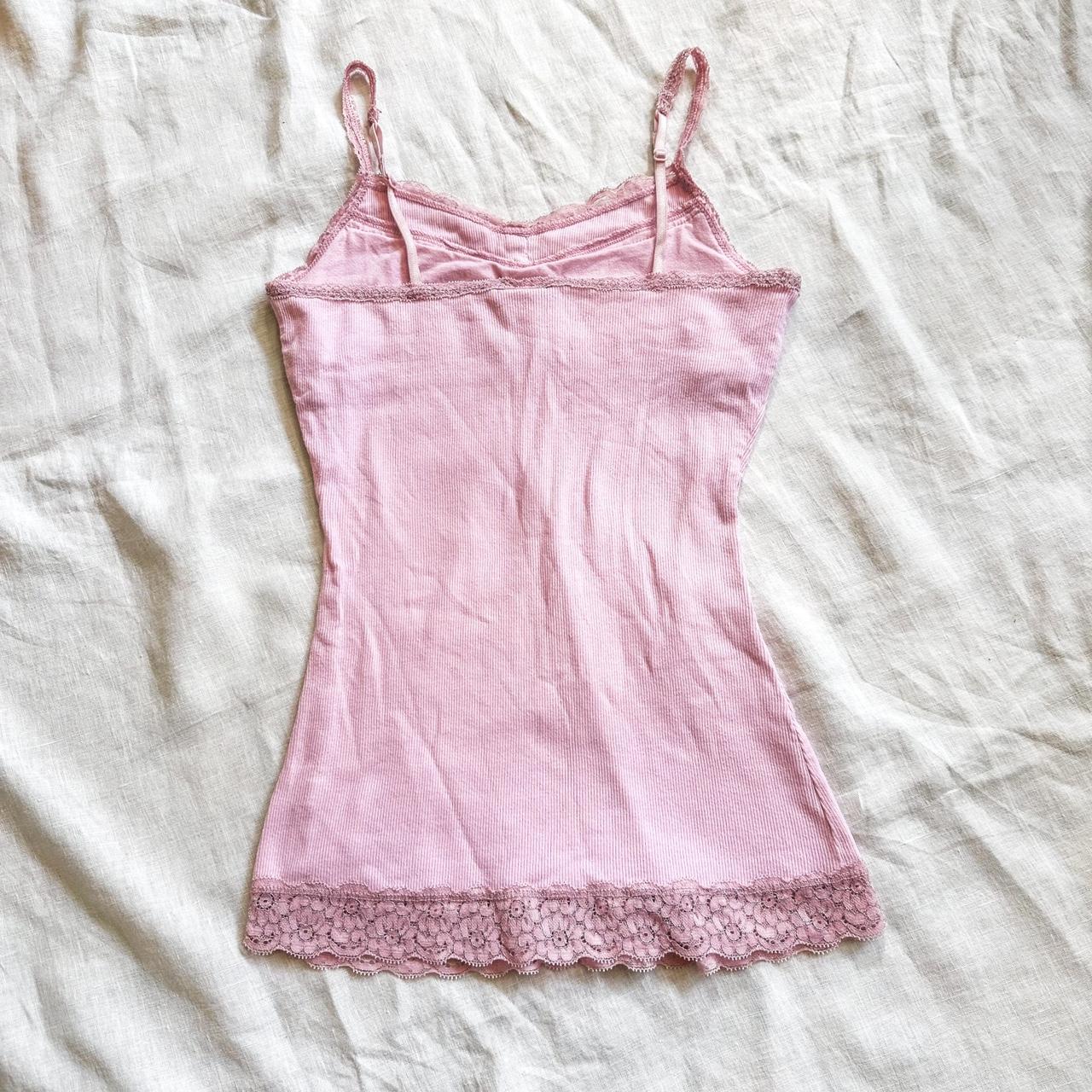 2000s lace cami top measurements laying flat: bust:... - Depop