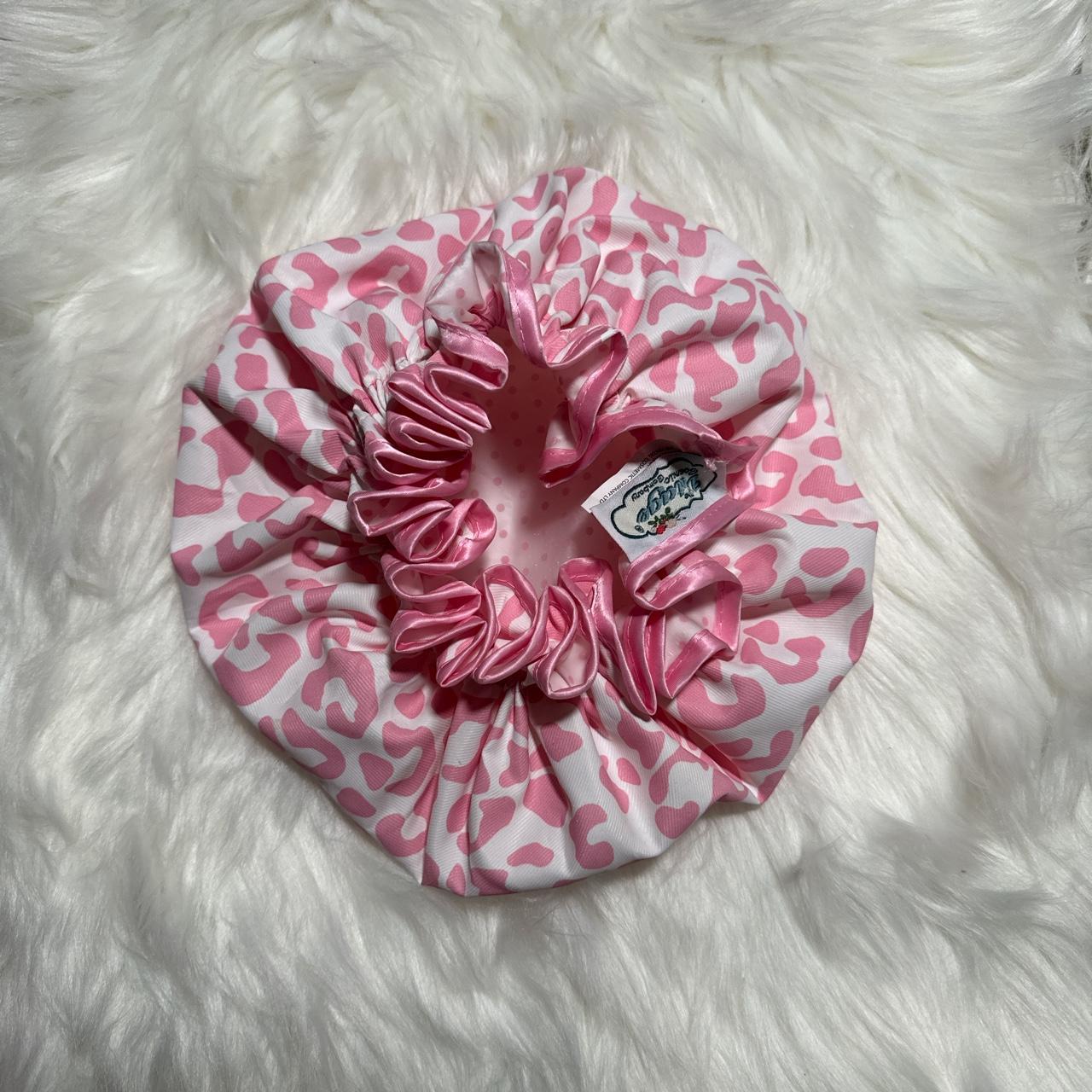Pink and White Cheetah Leopard Shower Cap -brand... - Depop