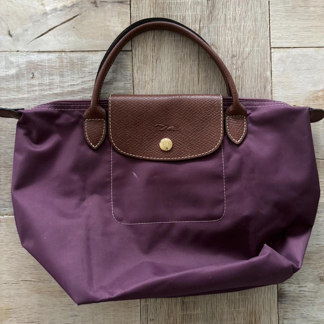 Longchamp purple vintage shoulder bag Vintage size... - Depop