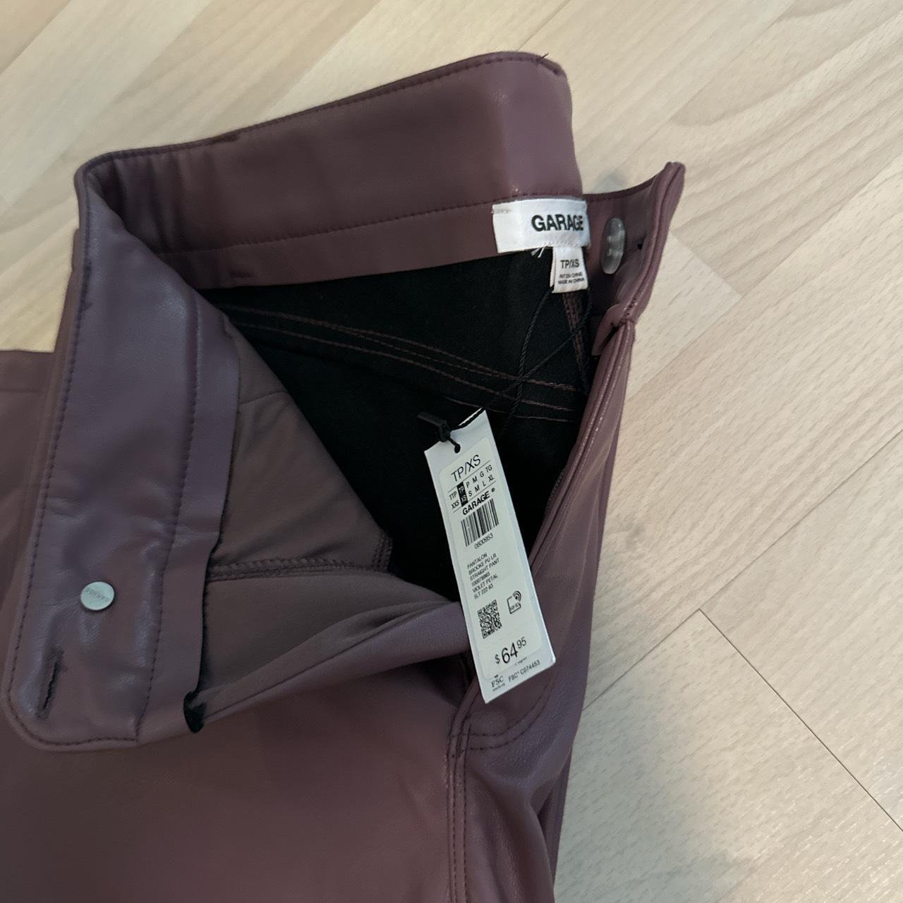GARAGE purple leather mom pants never worn super... - Depop