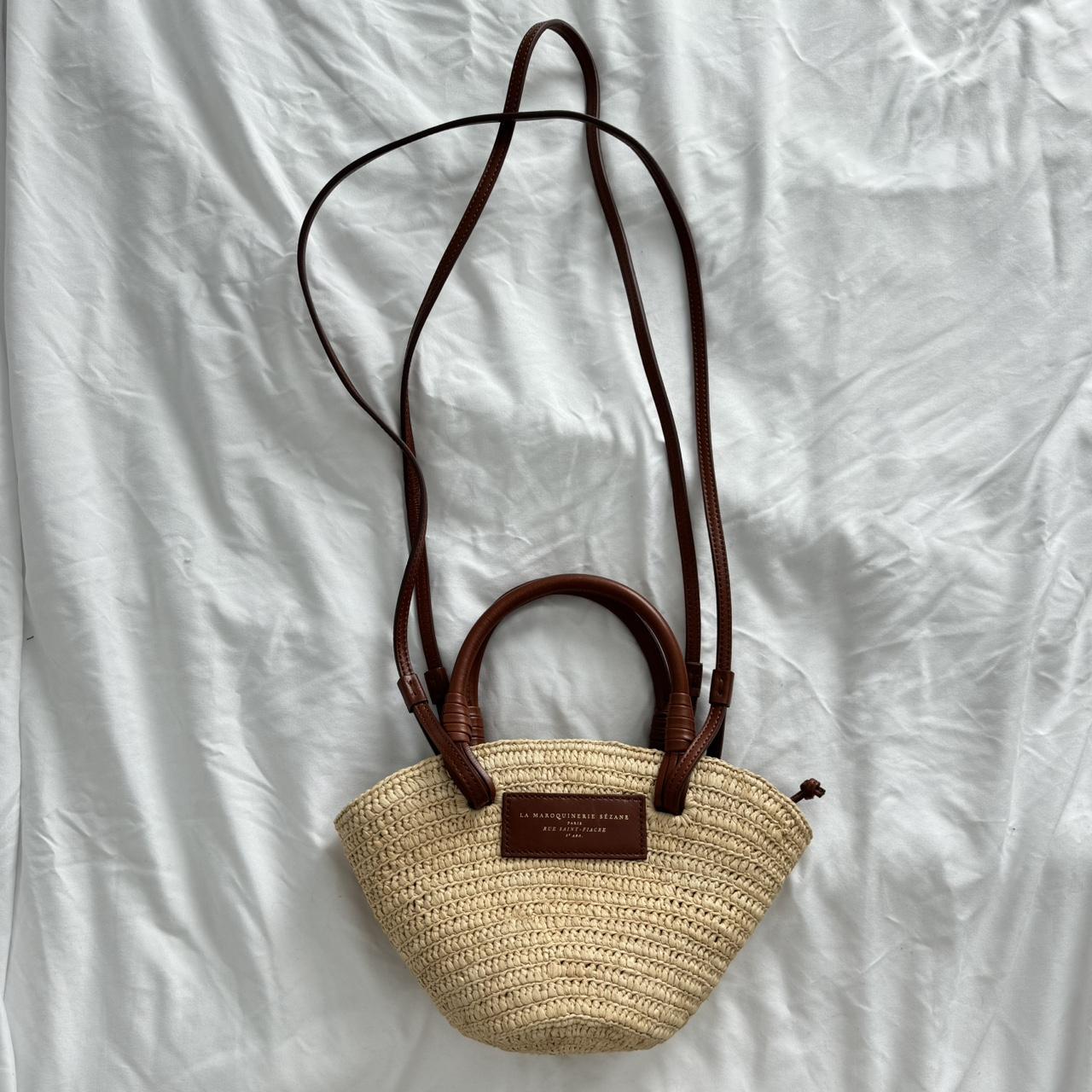 Sezane mini straw bag NEW - Depop