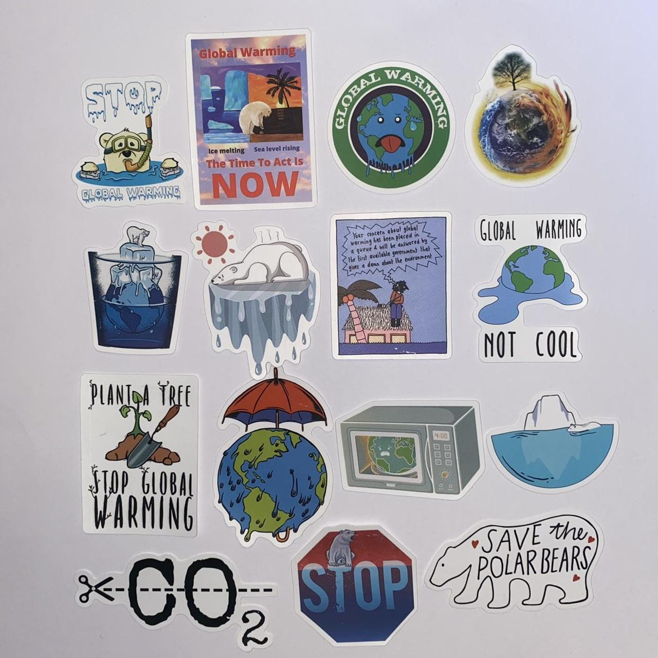 Global Warming Sticker Bundle - 15 Pcs You will... - Depop