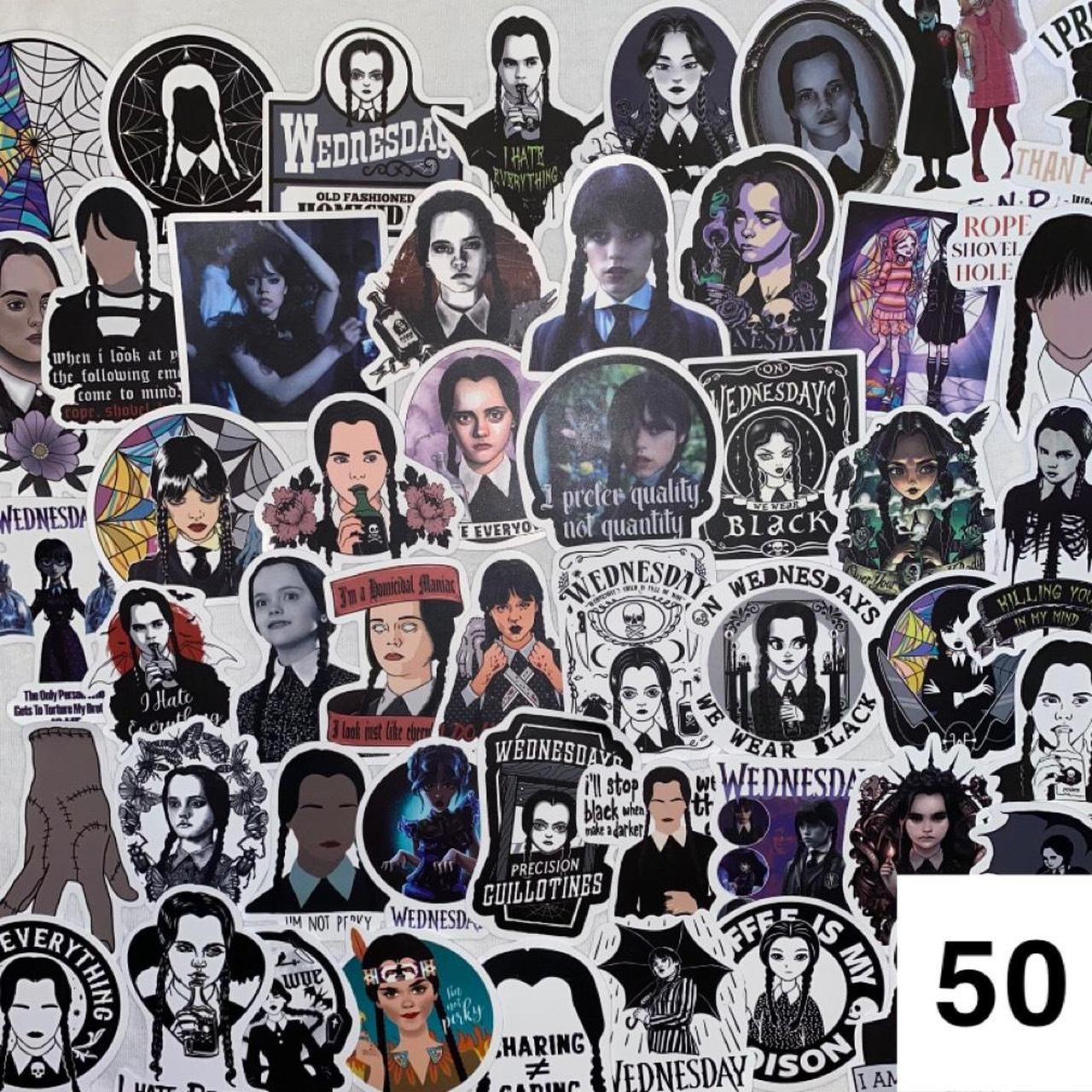 Aesthetic Wednesday Netflix Sticker Bundle - 50... - Depop