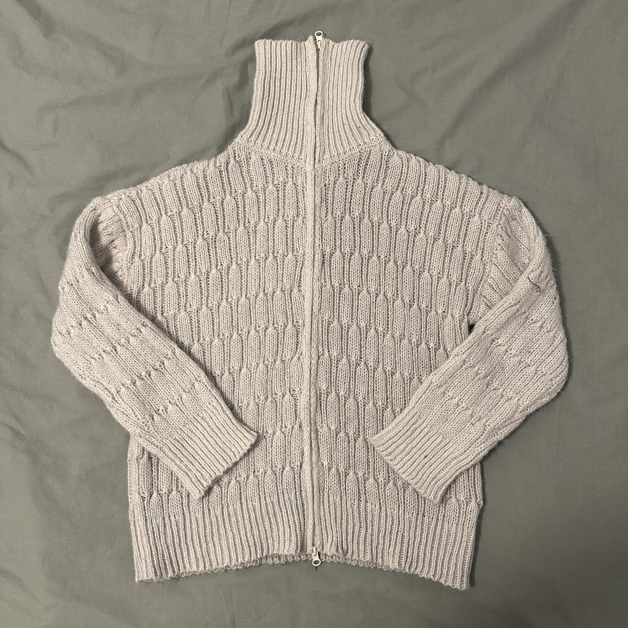 knit double zip sweater jumper - doesn’t say size... - Depop