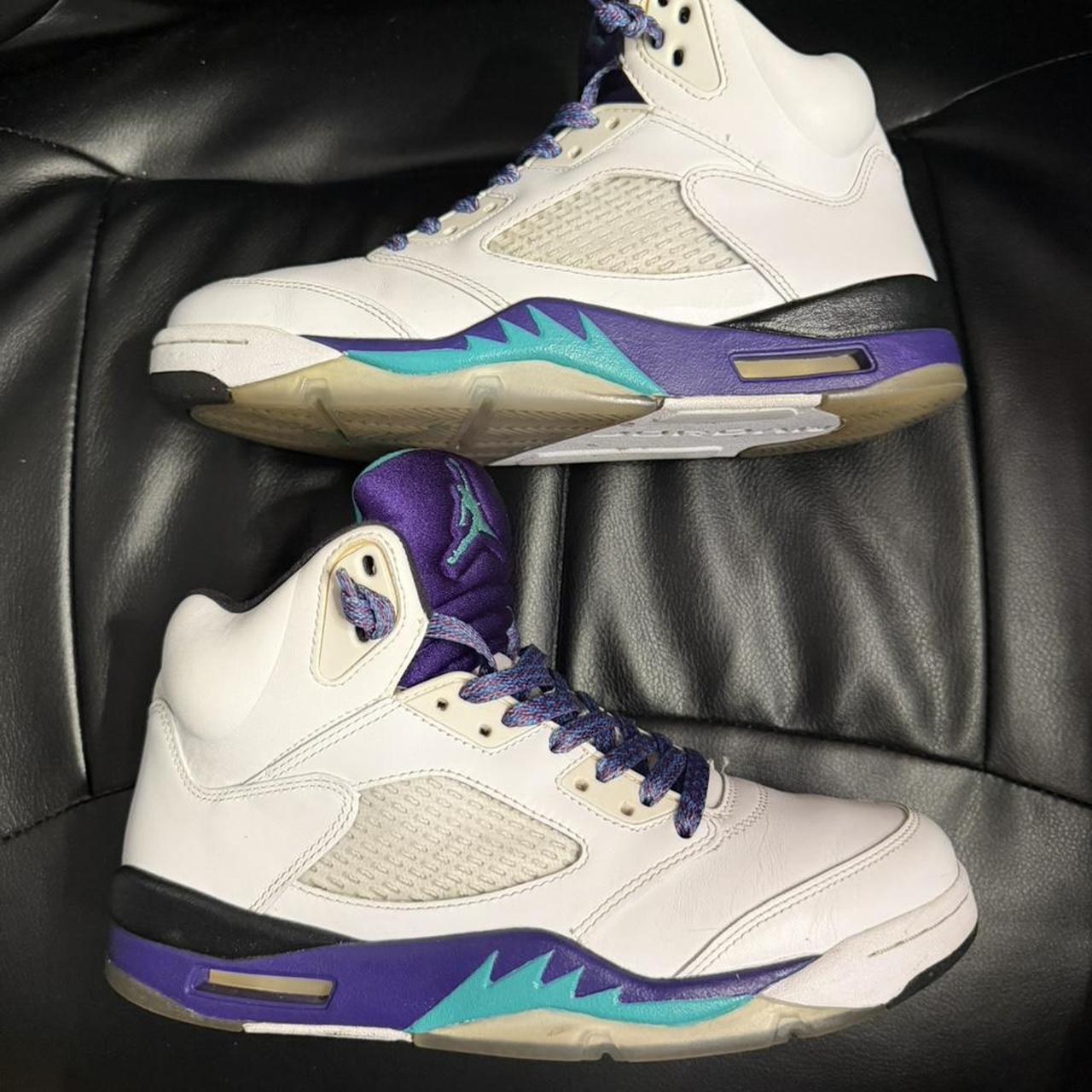 The Nike Air Jordan 5 Retro Grape (White) Men's Size... | Depop