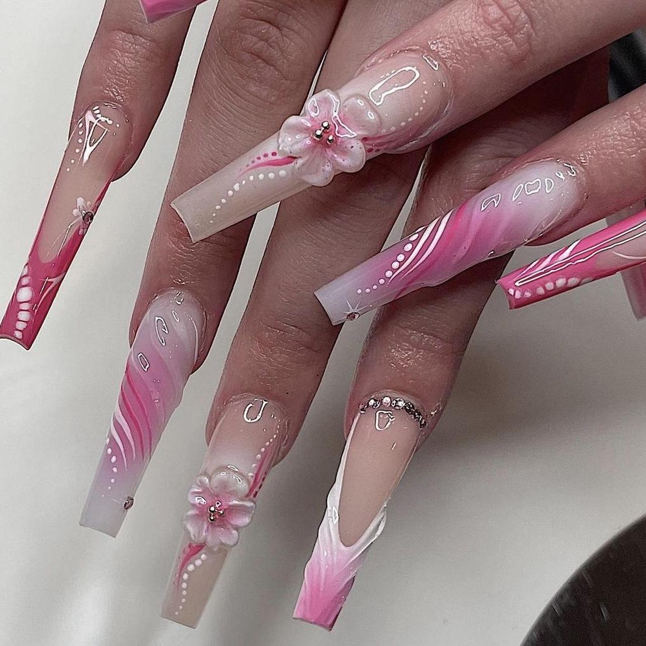 Custom press on set, XL tapered square(comes with... - Depop