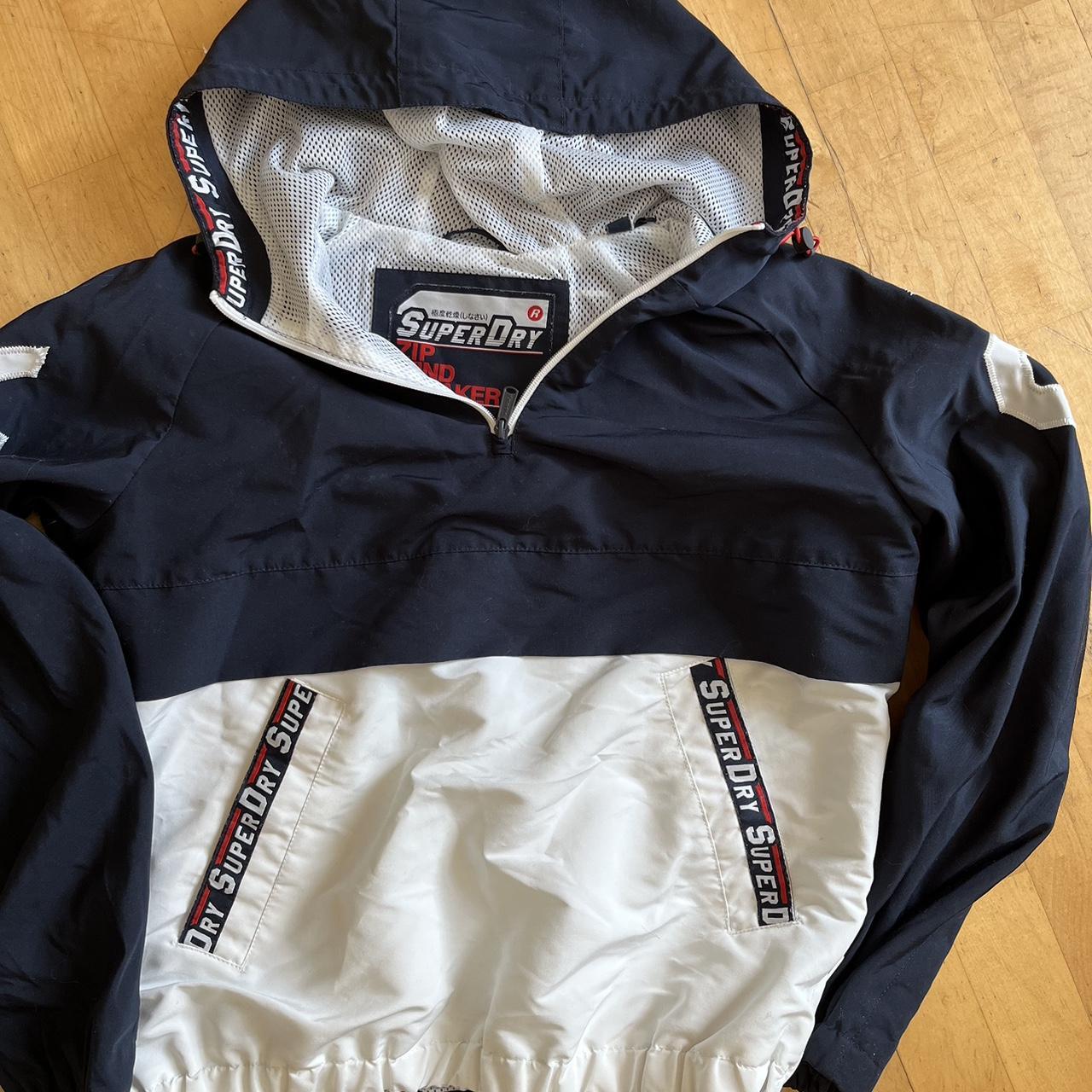 Superdry Japan windbreaker quarter zip. Navy and... - Depop