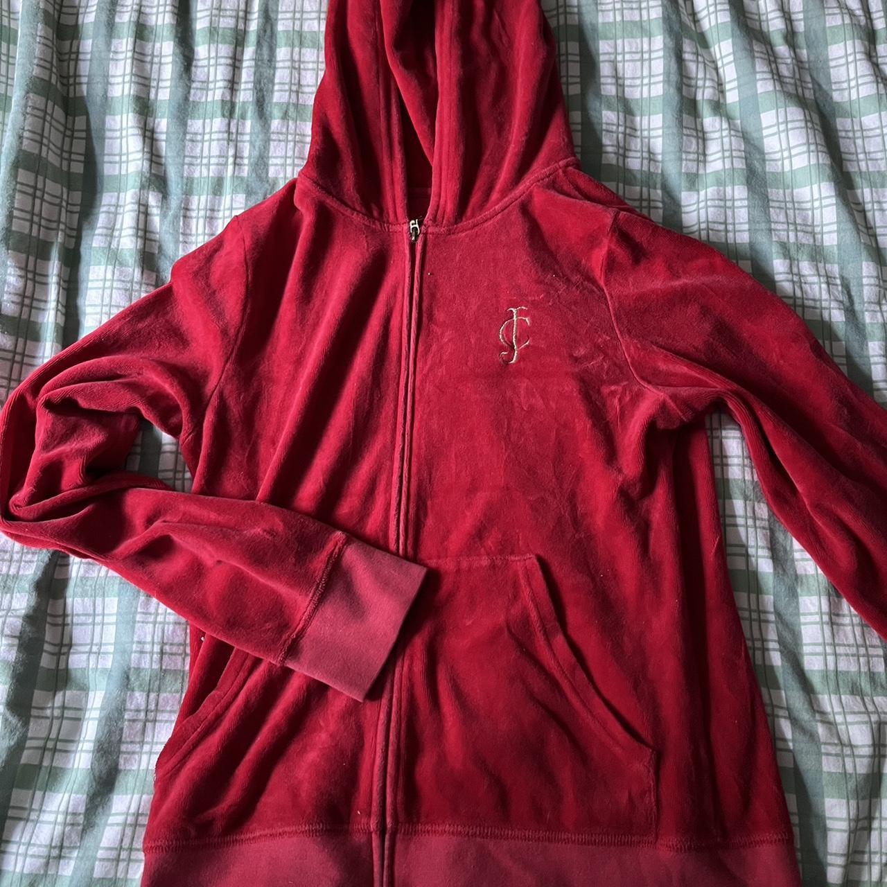 Juicy couture red velour jacket no back... - Depop
