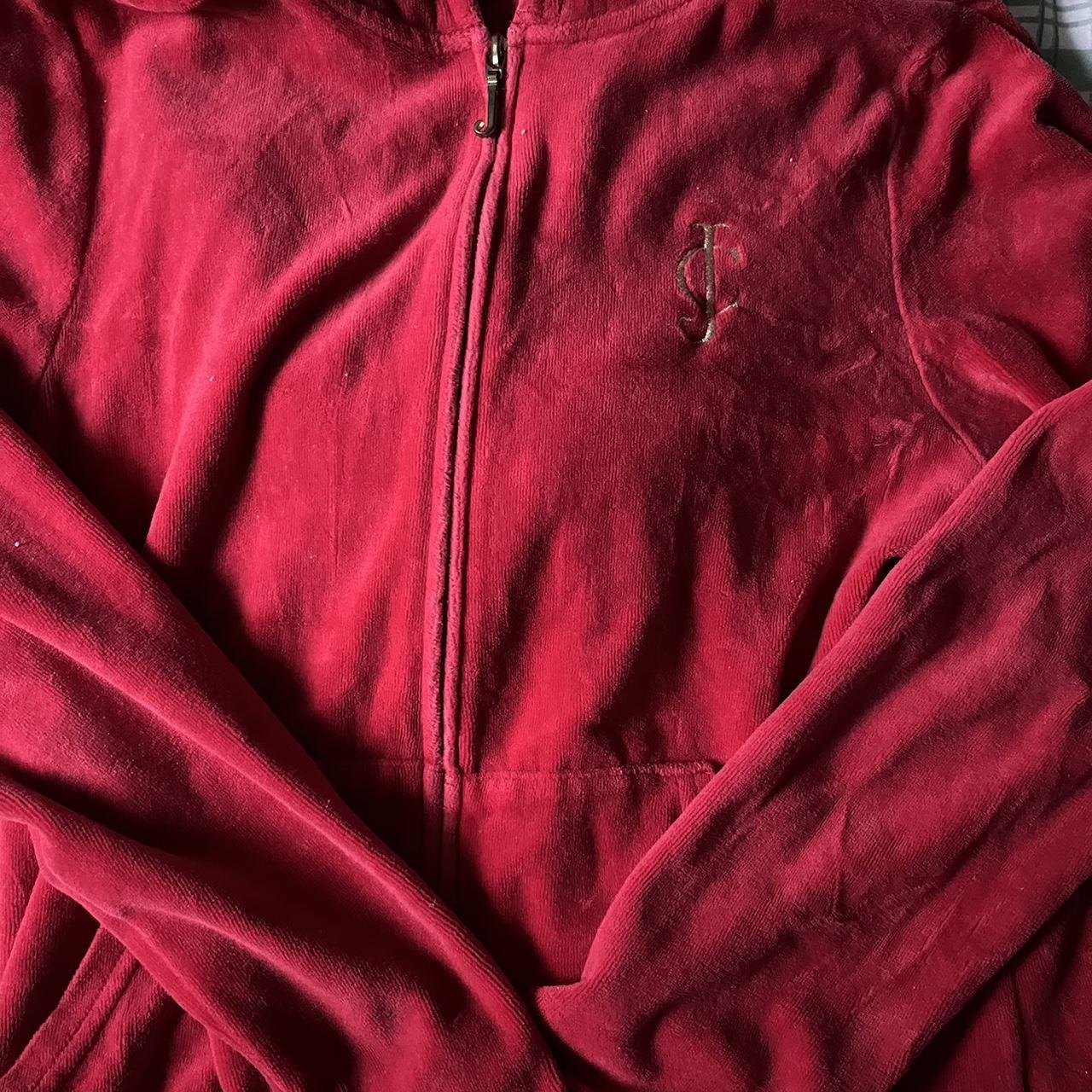 Juicy couture red velour jacket no back... - Depop