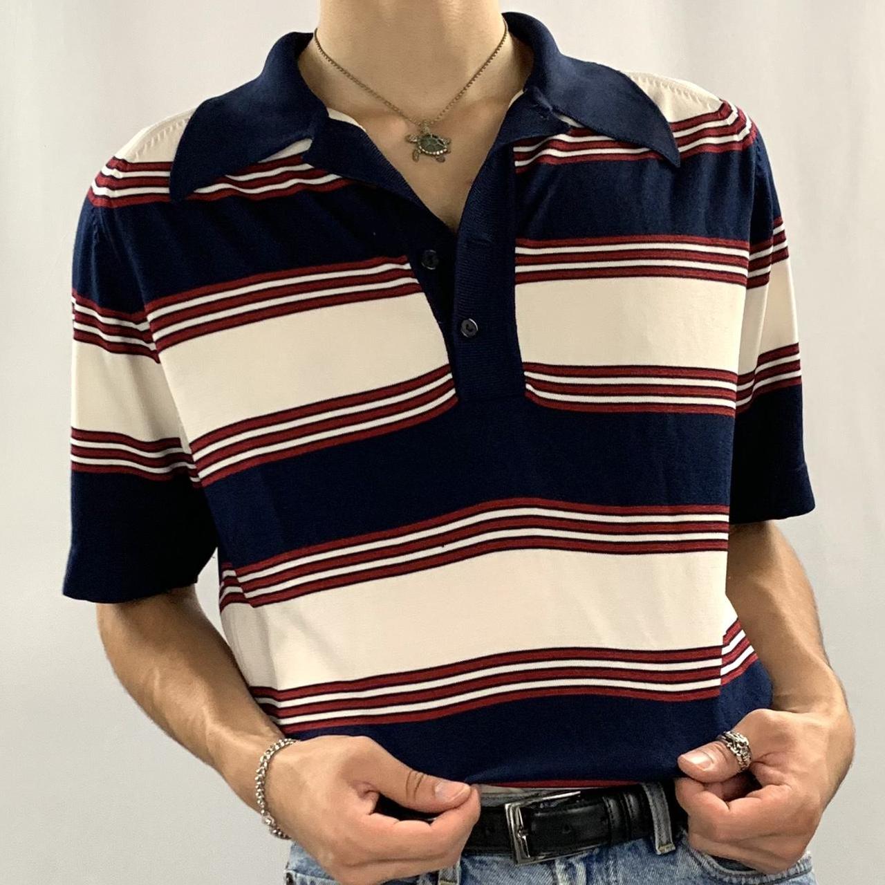 70’s Vintage Acrylic Knit Polo shirt True vintage... - Depop