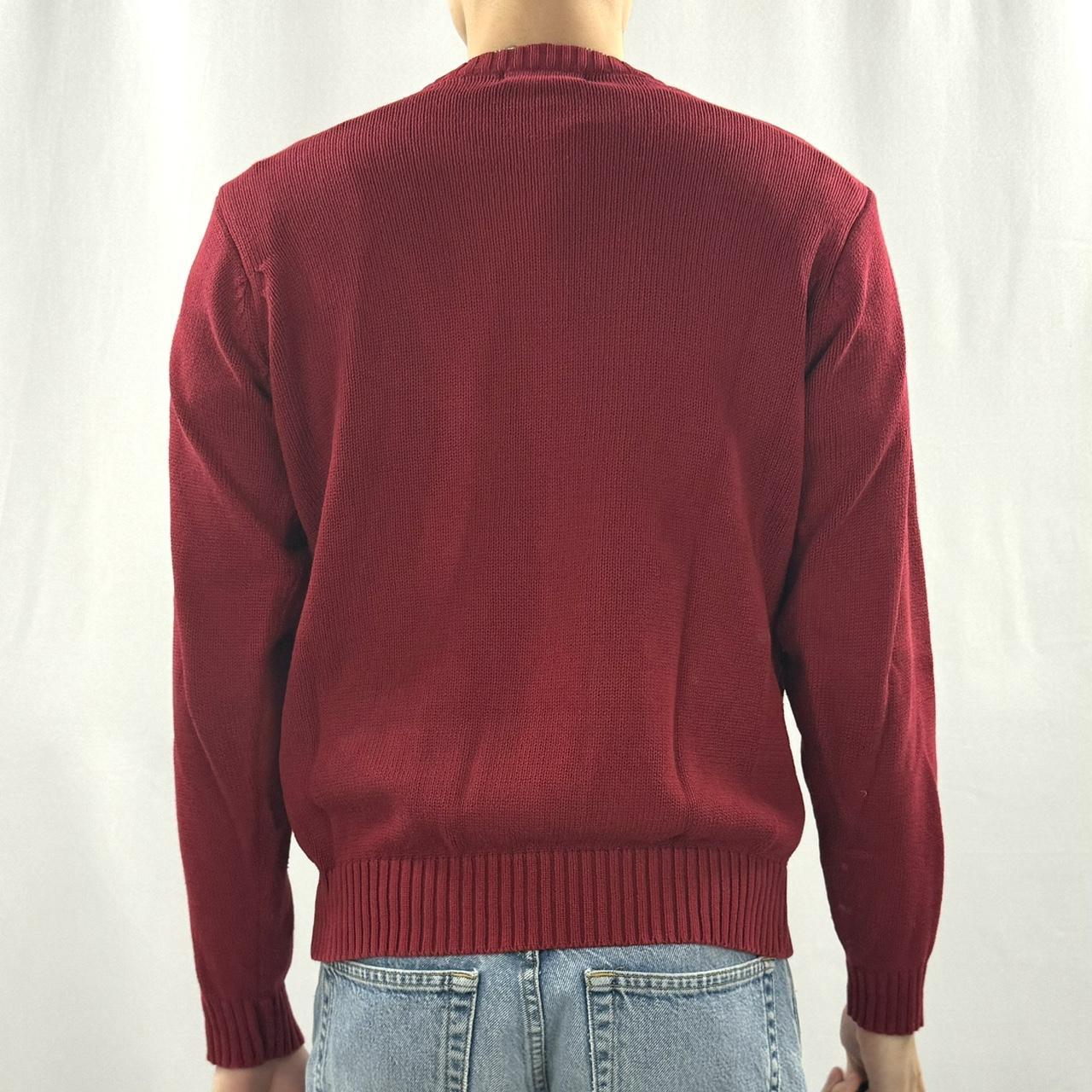 Y2K Vintage Red ribbed knit sweater Chunky ribbed... - Depop