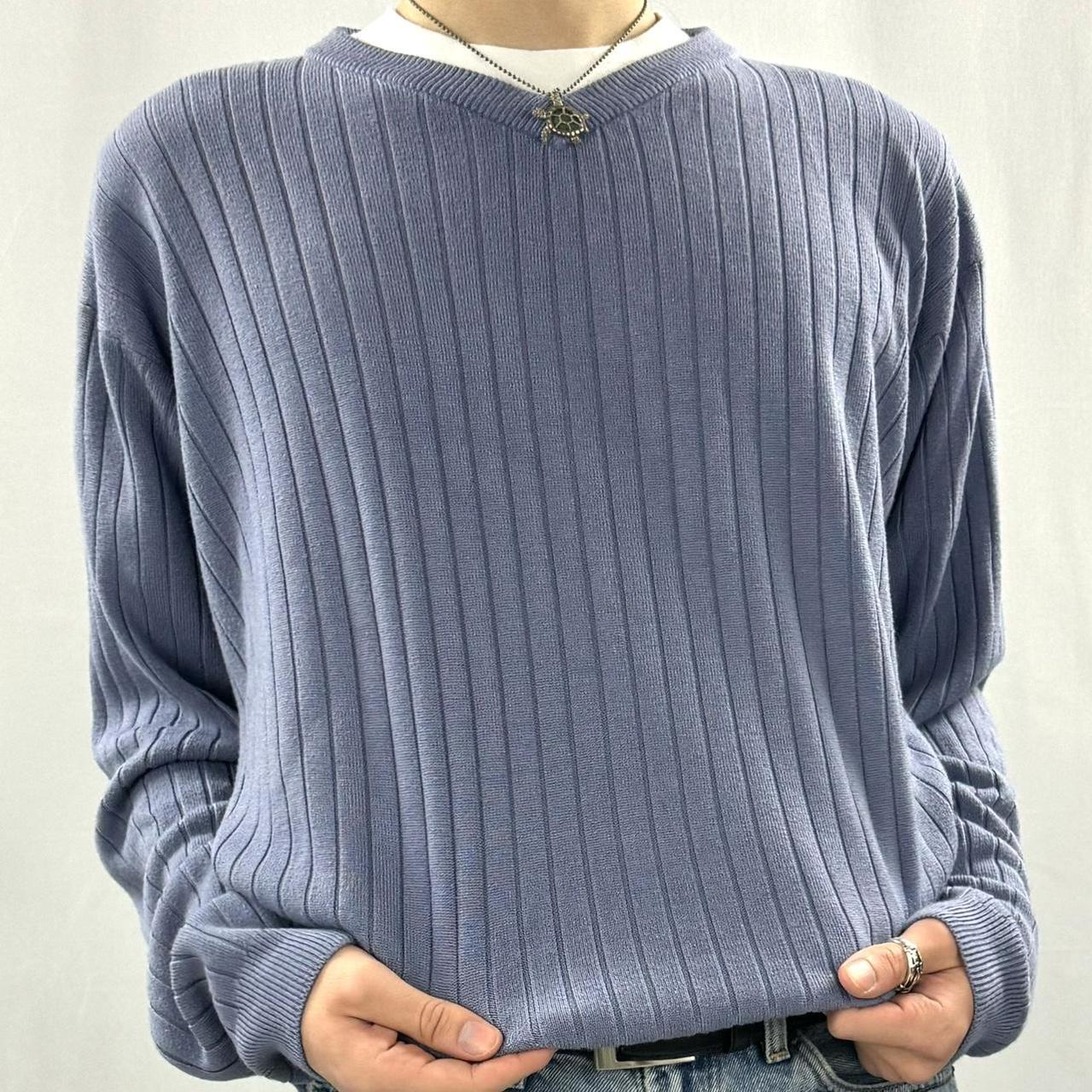 Pastel Purple Ribbed Knit Sweater pullover Chunky... - Depop