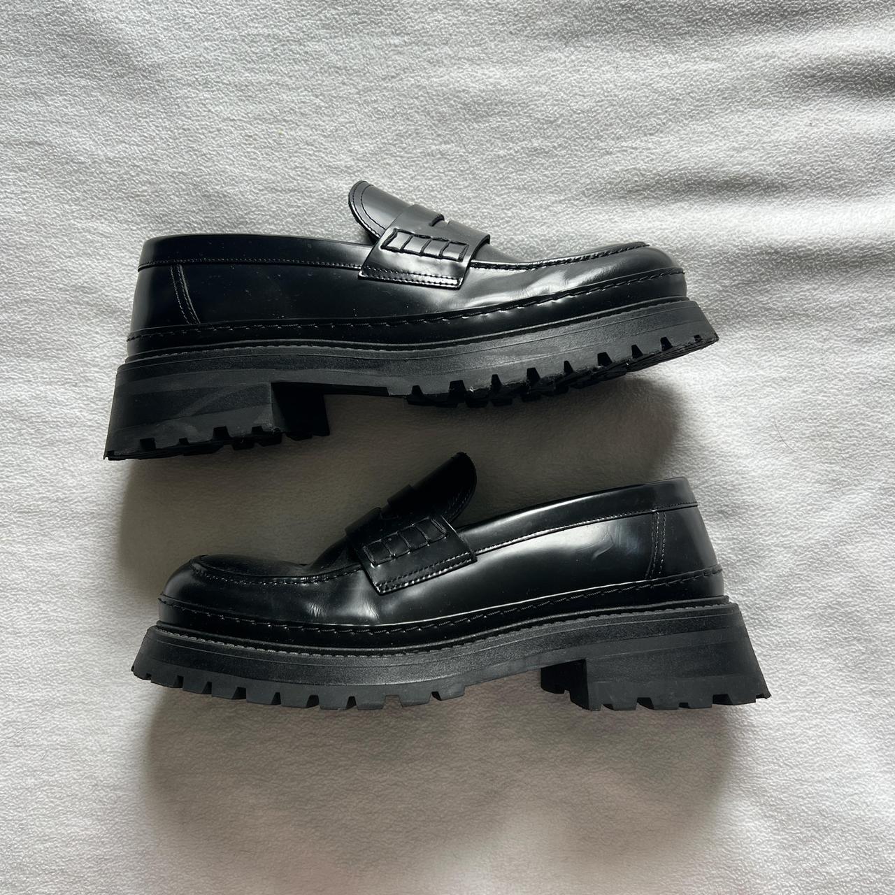 Zara black platform mens loafers size 11 no box - Depop