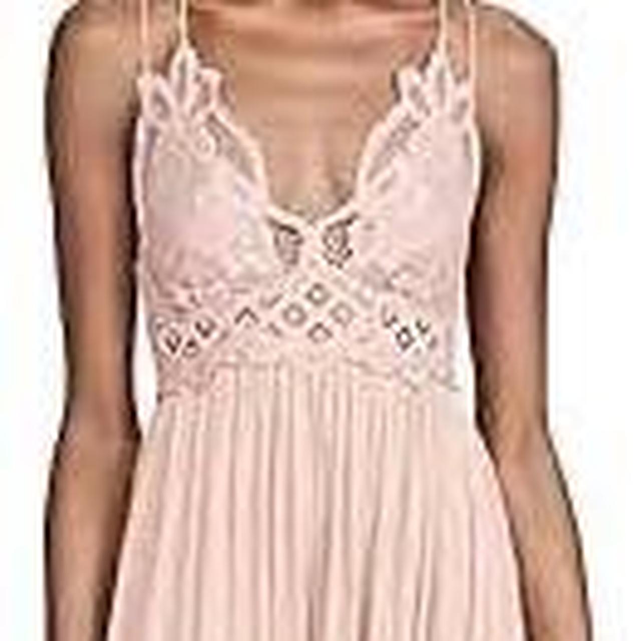 Free people Adella mini slip dress in the color rose... | Depop