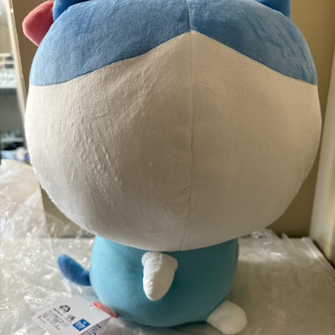 Chiikawa Kawaii blue and white plush toy... | Depop