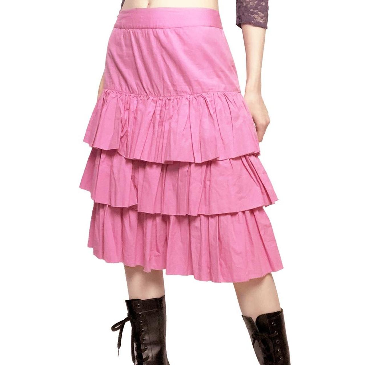 fairycore pink ruffle skirt Gorgeous pink cotton... - Depop