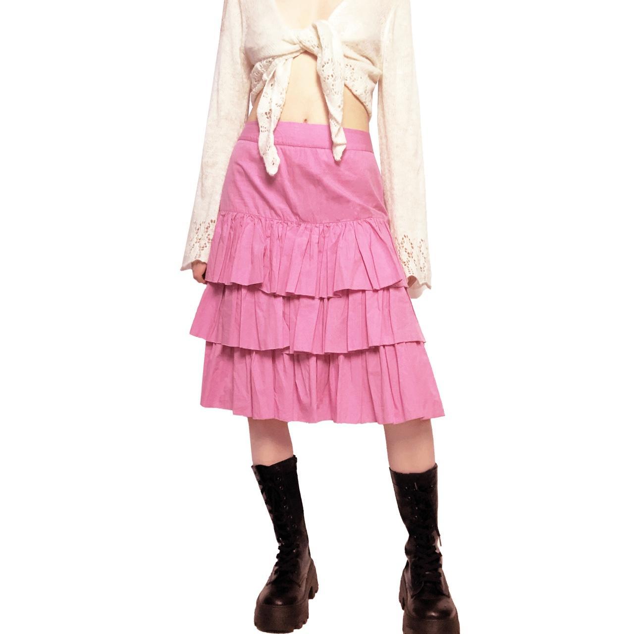 fairycore pink ruffle skirt Gorgeous pink cotton... - Depop